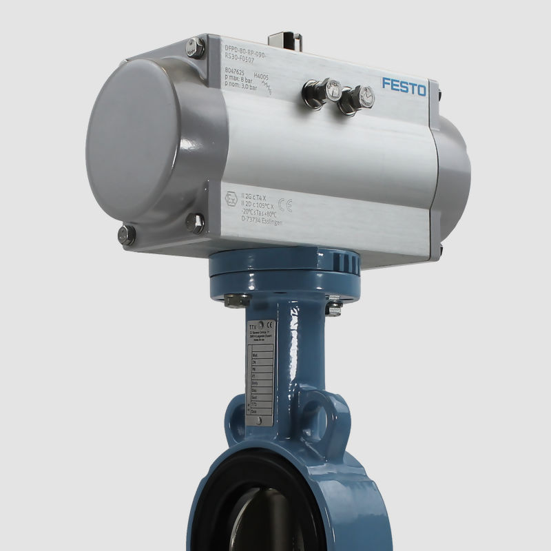 Ductile Iron Actuated Butterfly Valves Wafer Type 20W3040