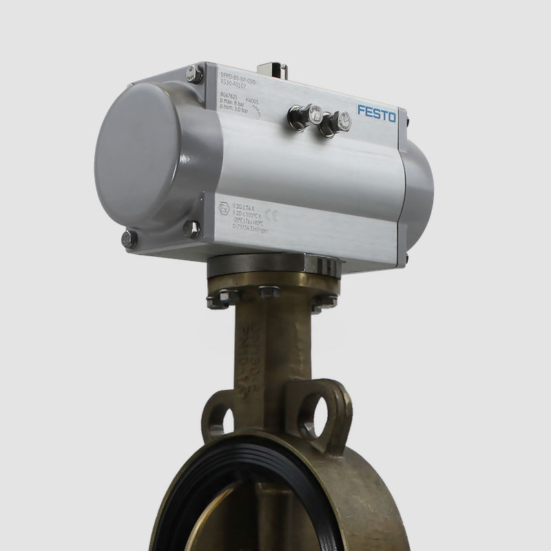 Aluminium Bronze Actuated Wafer Type Marine Butterfly Valves