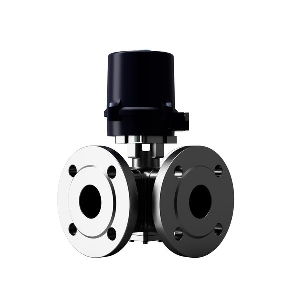 AV-L5K00P16DN0100ROM24VDC Actuated Ball Valves Flanged 3 Way Full Bore ...