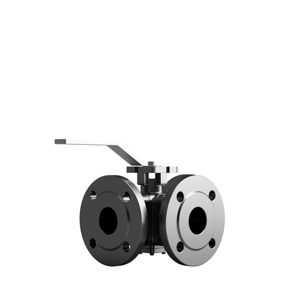 AV-L5N00P16DN0020 Flanged 3 Way Full Bore Stainless Steel A351 CF8M ...